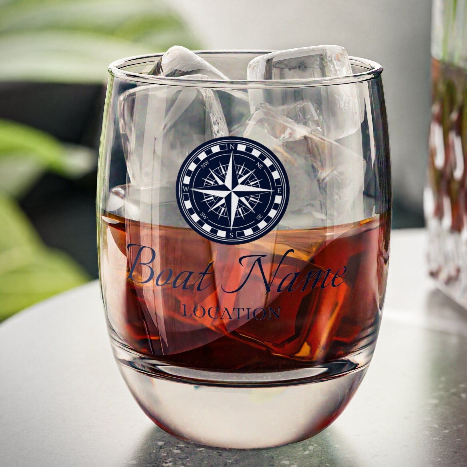 Personalized Boat Name Whiskey Glass 6oz, Customize Whiskey Glass for ...