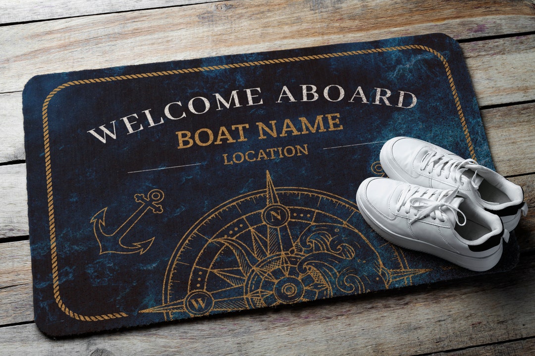 Personalized and Custom Compass Boat Rug, Rope Rug, Nautical Custom Rug ...