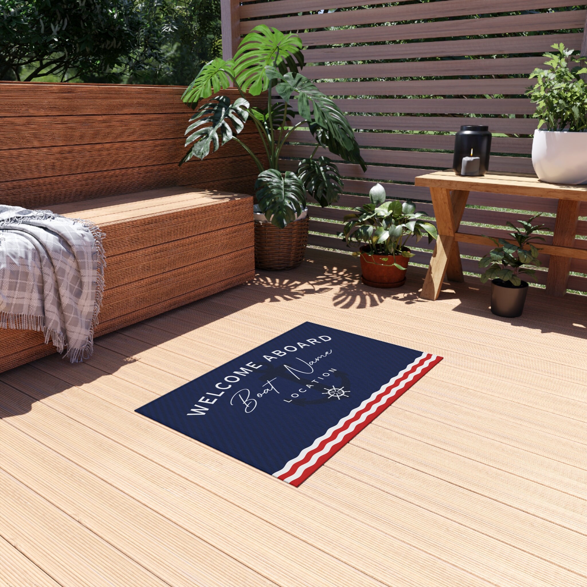 Personalized and Custom Stylish Design Boat Rug, Boat Mat, Nautical ...