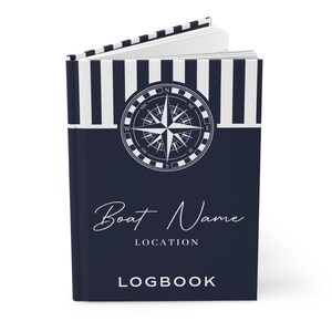 Custom Boat Name Logbook, Custom Luxury Logbook for Sail Boat, Custom ...