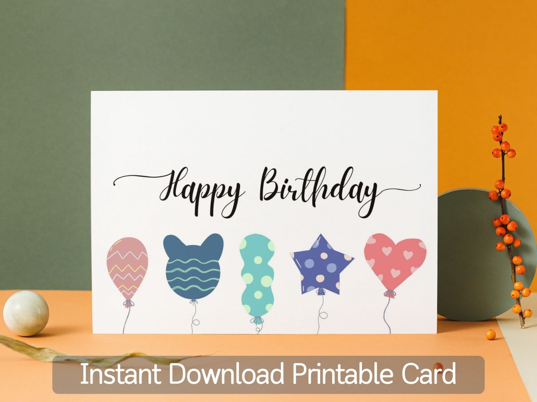 Printable Birthday Card Instant Download DIY Card Personalized Birthday ...