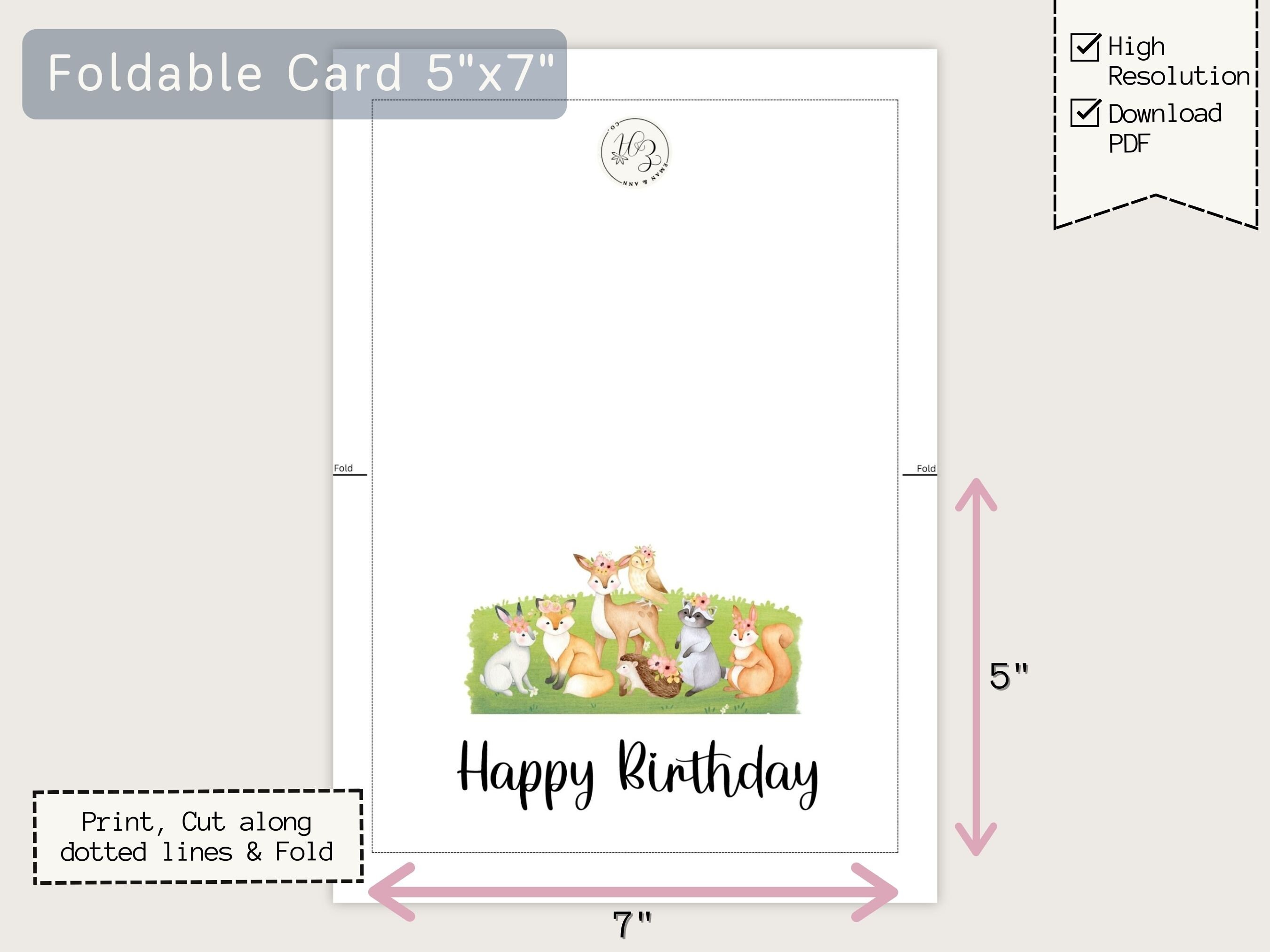Printable Birthday Card Instant Download DIY Card Personalized - Etsy