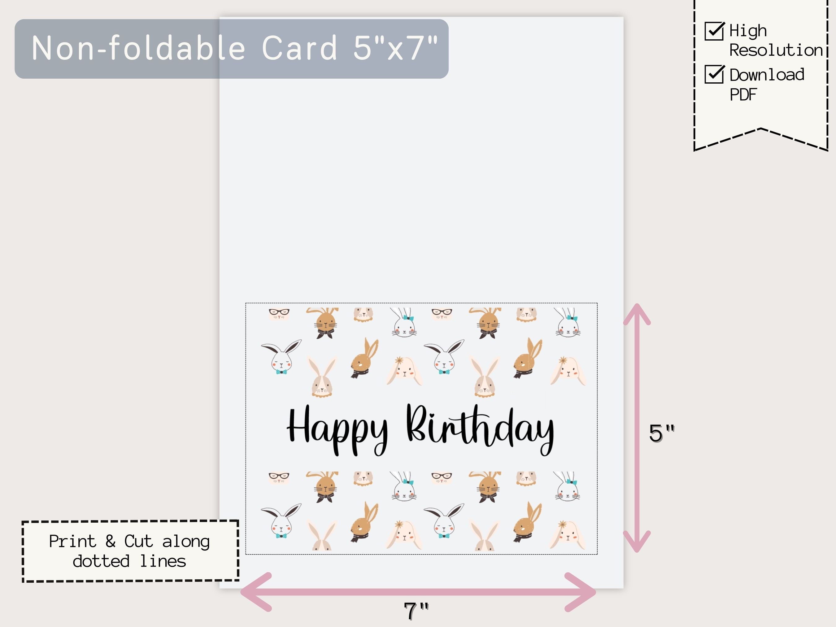 Printable Birthday Card Instant Download DIY Card Personalized - Etsy