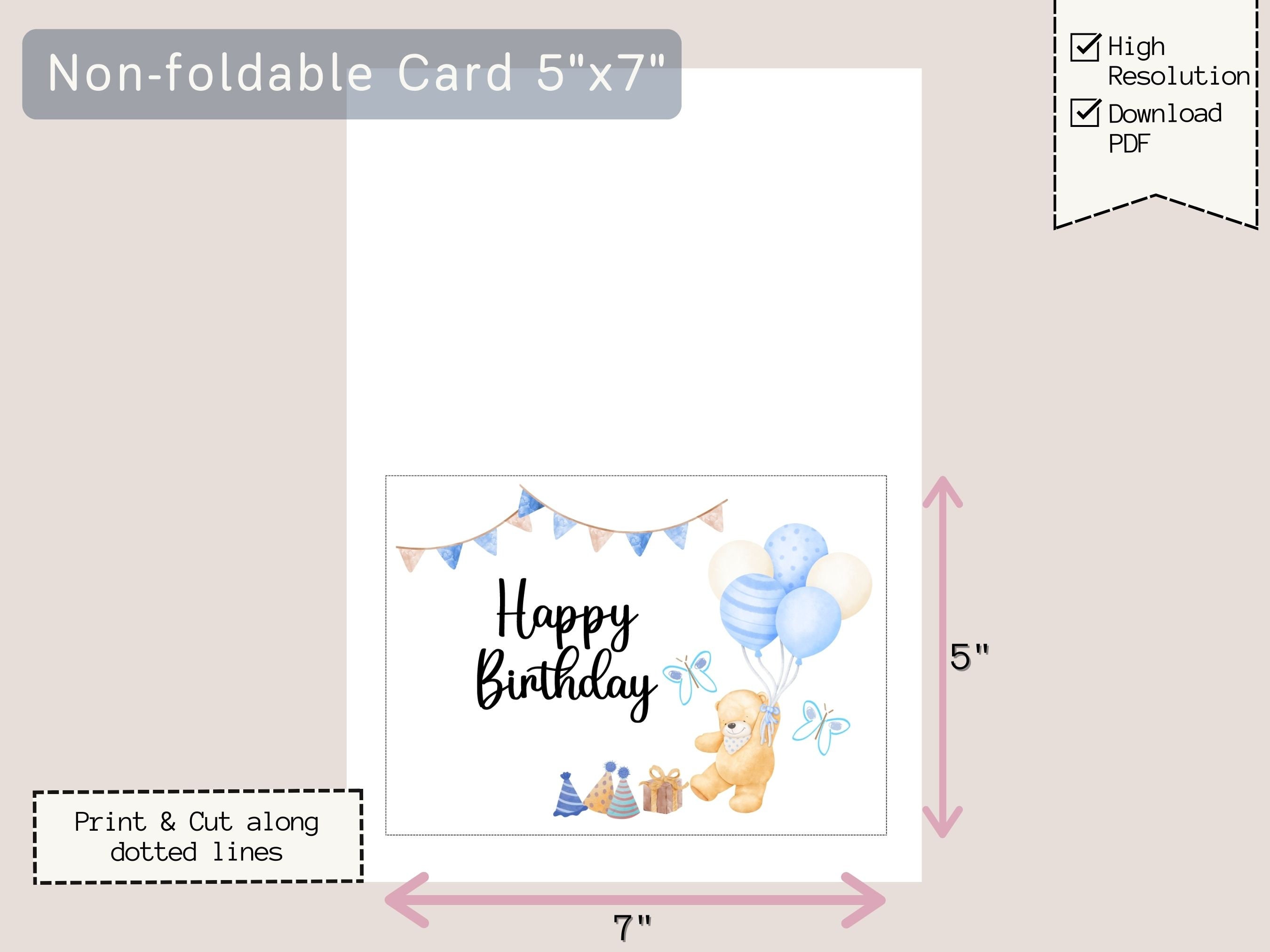 Printable Birthday Card Instant Download DIY Card Personalized - Etsy