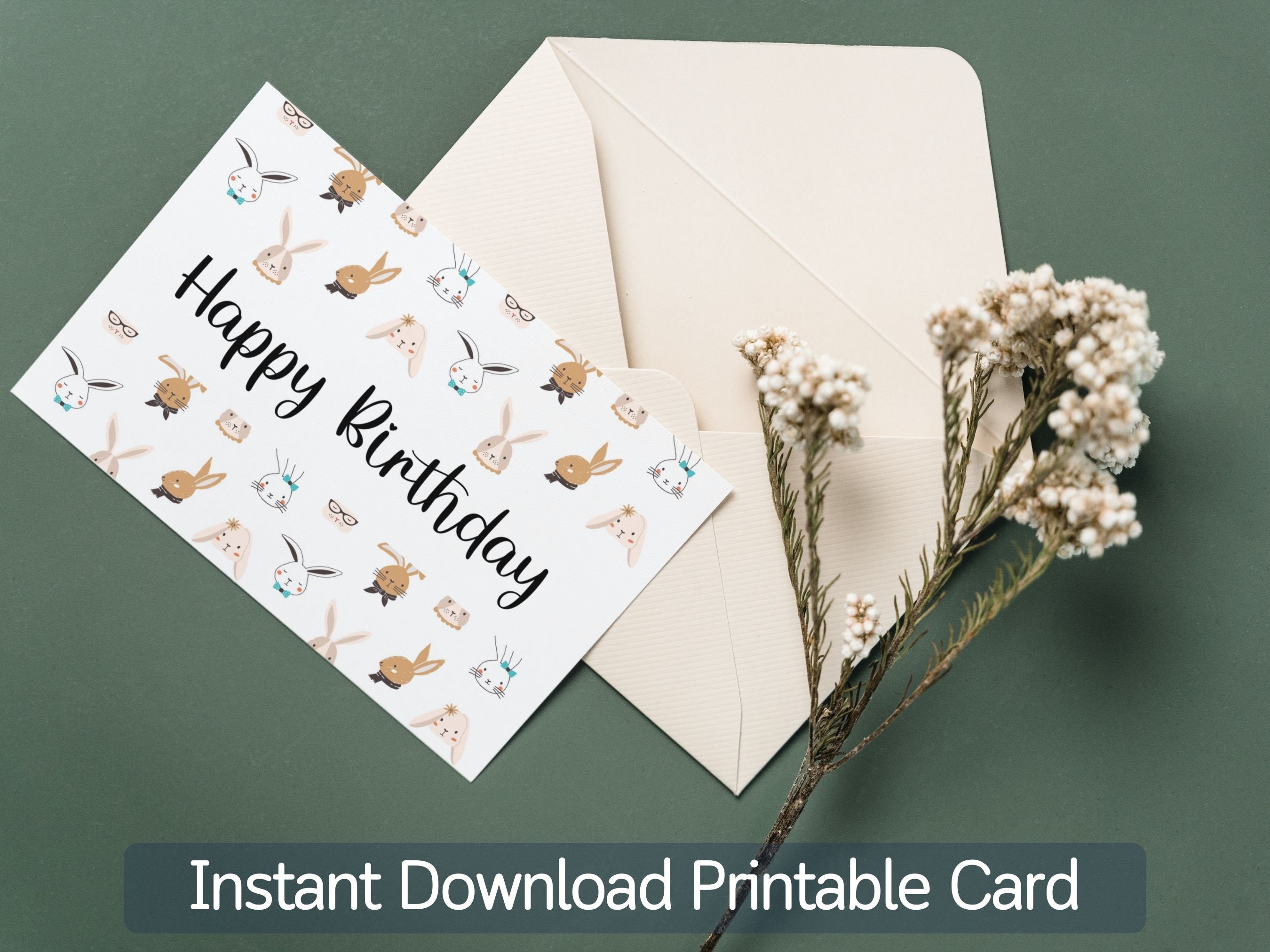 Printable Birthday Card Instant Download DIY Card Personalized - Etsy