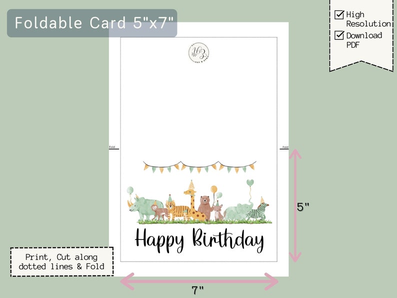 Printable Birthday Card Instant Download DIY Card Personalized - Etsy