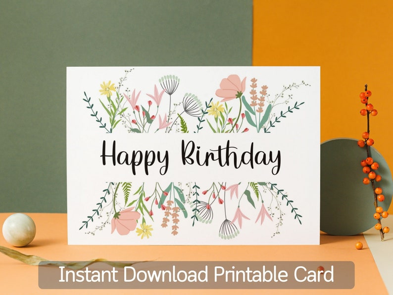 Printable Birthday Card Instant Download DIY Card Personalized Birthday ...