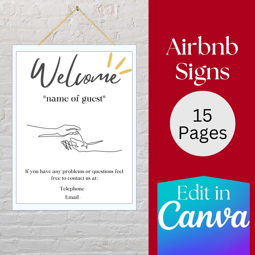 Airbnb Signs Digital Download Customizable Templates - Etsy