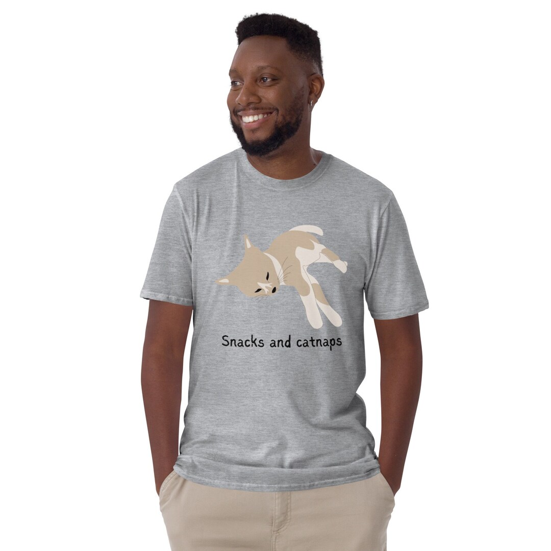 Snacks and Catnaps T-shirt Cat Sleeping Tshirt Cat Owner Woman Tee ...