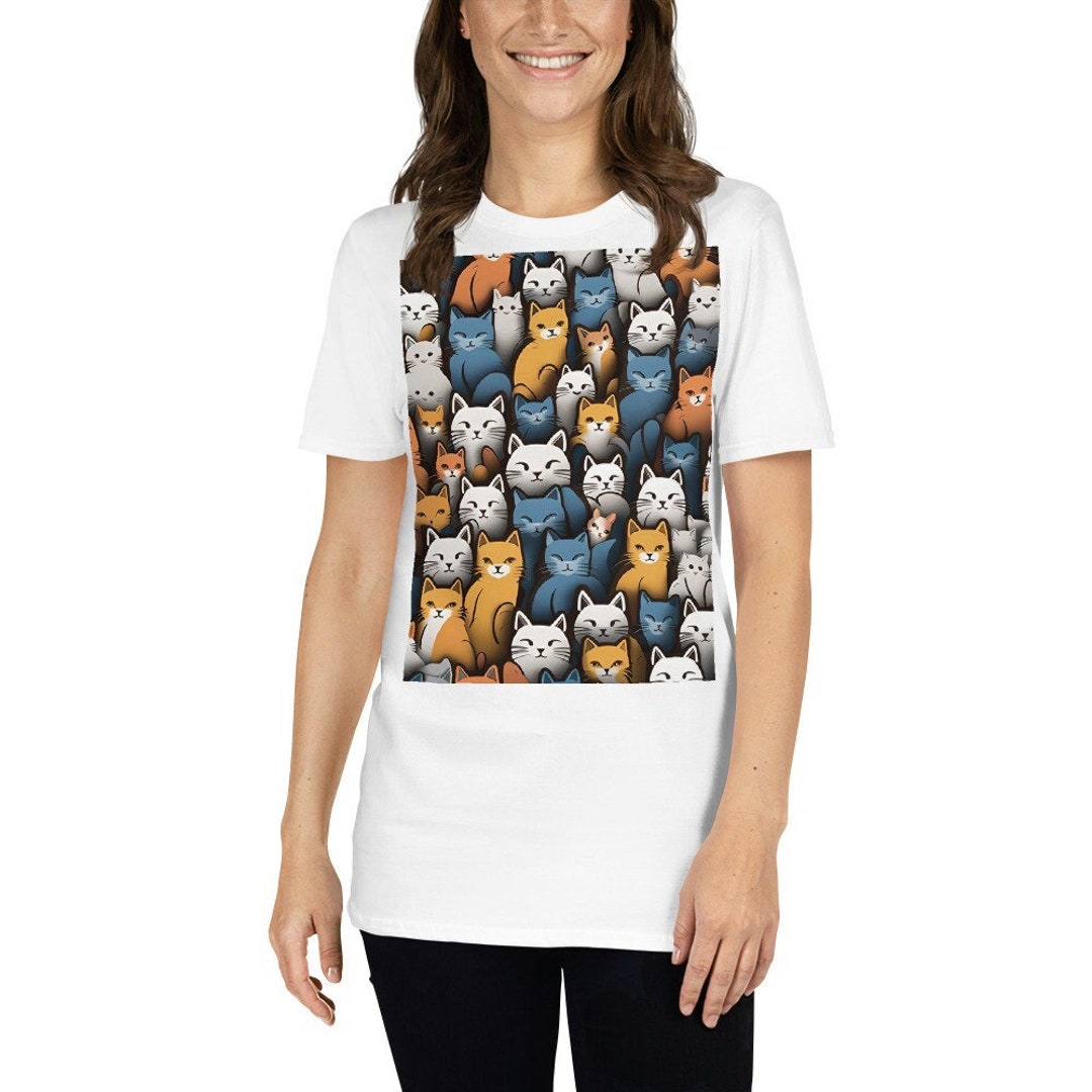 Group Cats Graphic T-shirt Clutter Clowder Cats Tshirt Gang of Cats ...