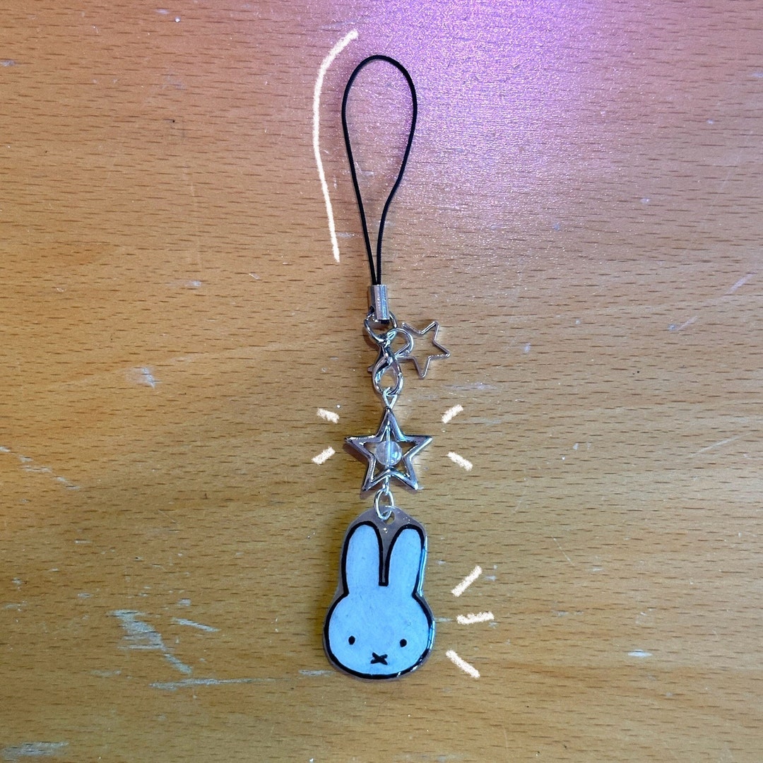 Handmade Miffy Bunny Beaded Star Phone Charm - Etsy