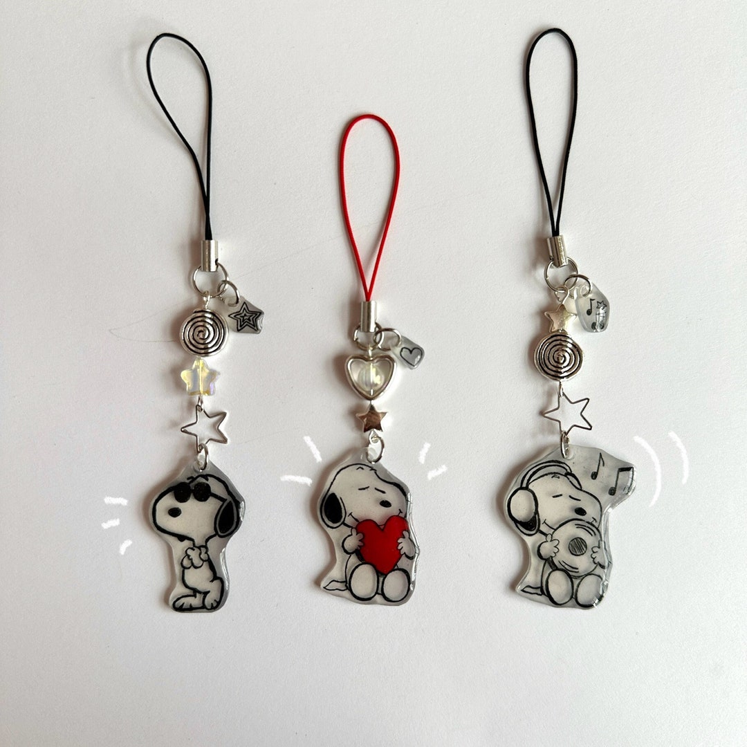 Handmade Snoopy Phone Charm Keychains Cool Snoopy, Heart Snoopy, or ...