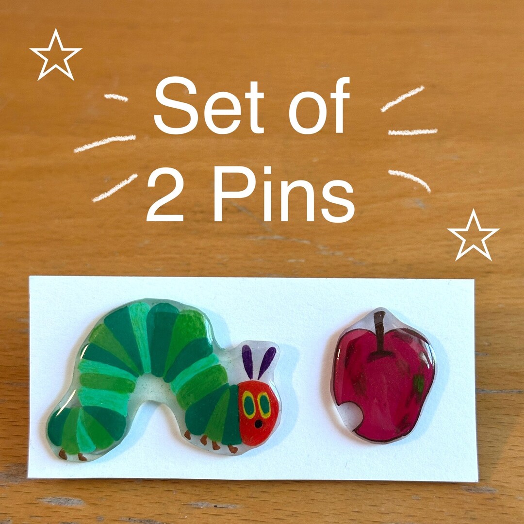 Handmade the Very Hungry Caterpillar Pins (set of Two) - Etsy