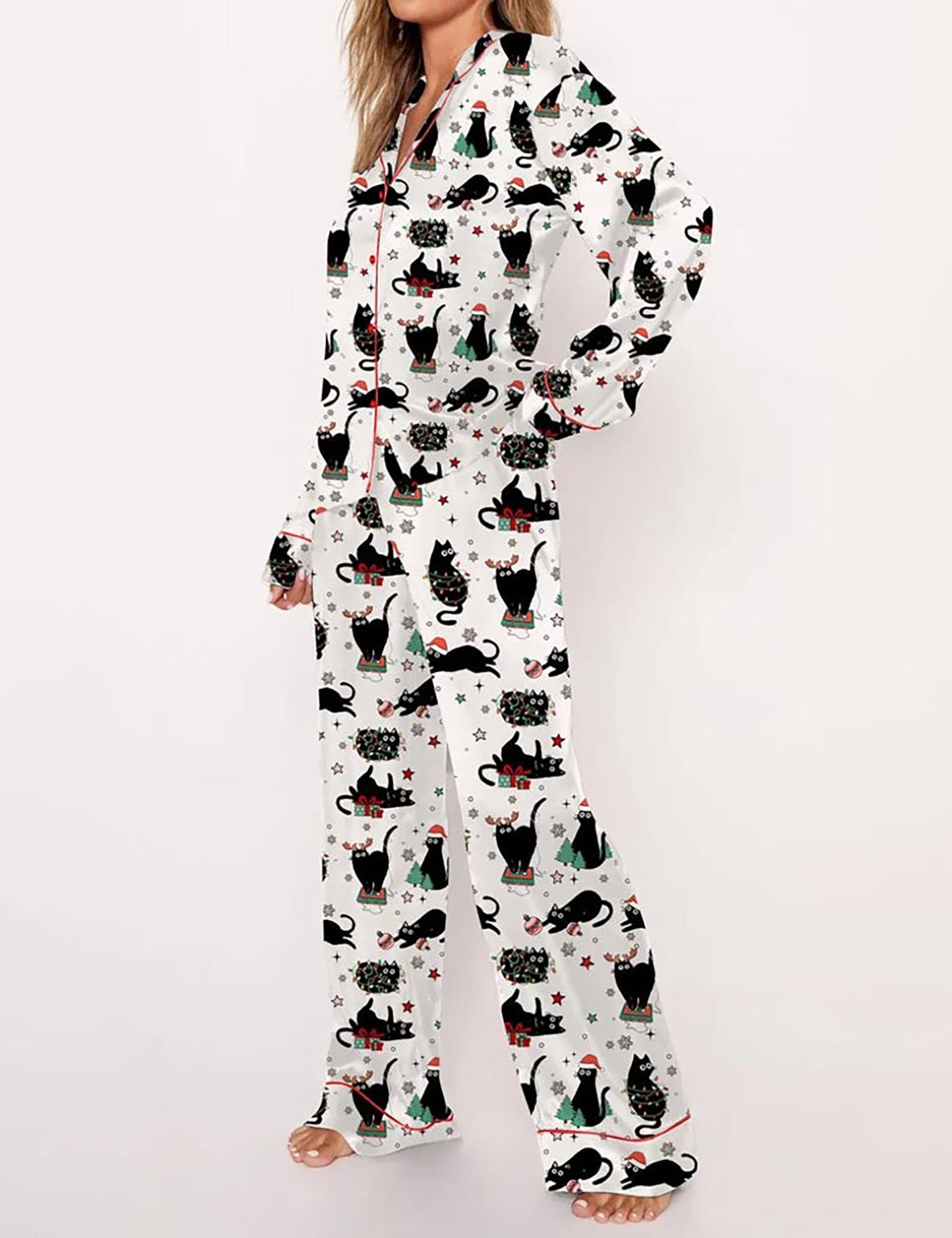 Cute Christmas Cat Pajama Set, Cute Cat Pajamas Set sold by Basket ...