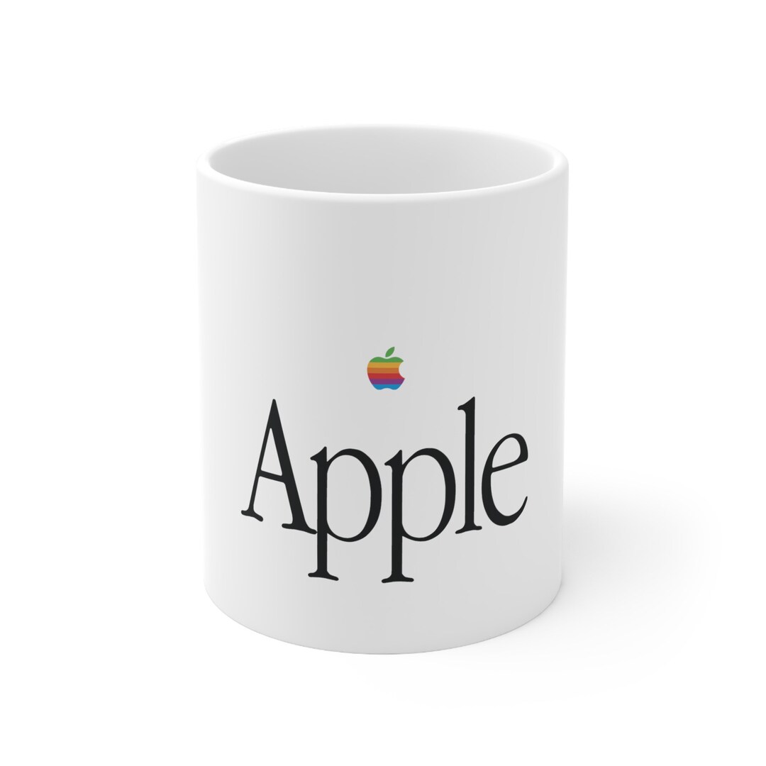 Vintage Apple Logo Mug Retro Design With Colorful Apple Logo Perfect ...