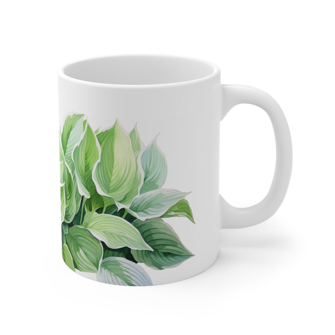 Botanical Beauty - Watercolor Hosta Plant Mug: Serenity in Every Sip ...