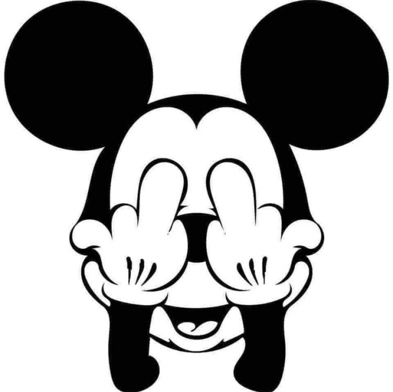 Mickey Mouse Middle Finger Drawing