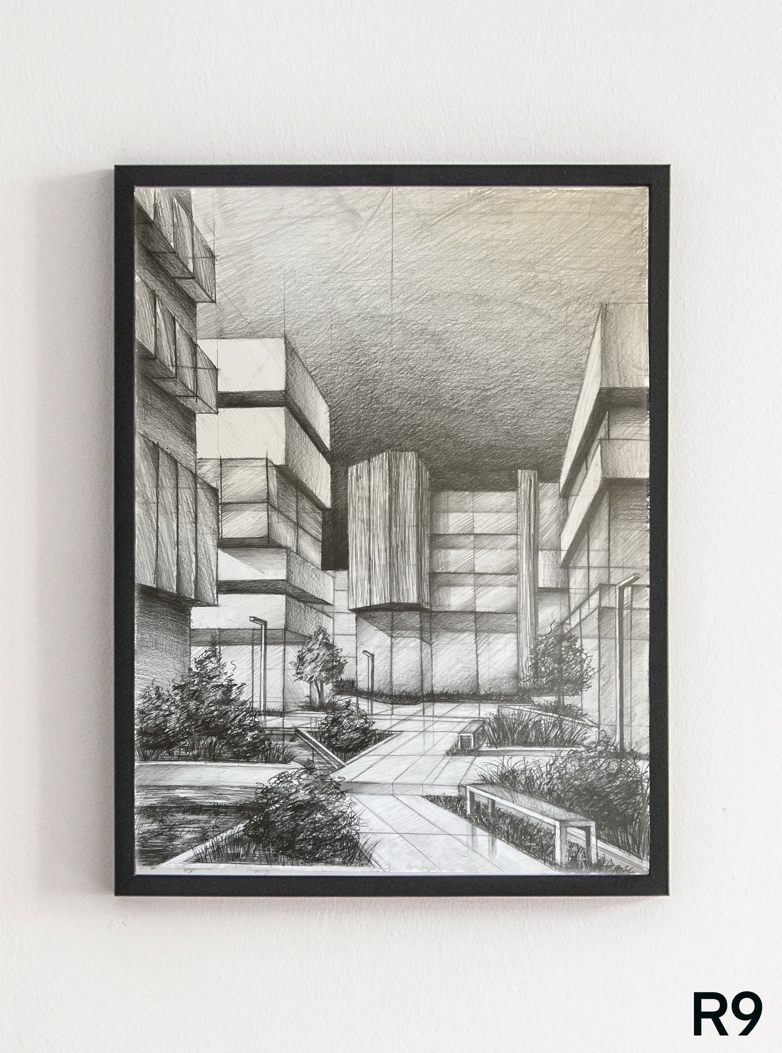 Hand Drawing in Pencil, Architectural Perspective Drawing Design ...