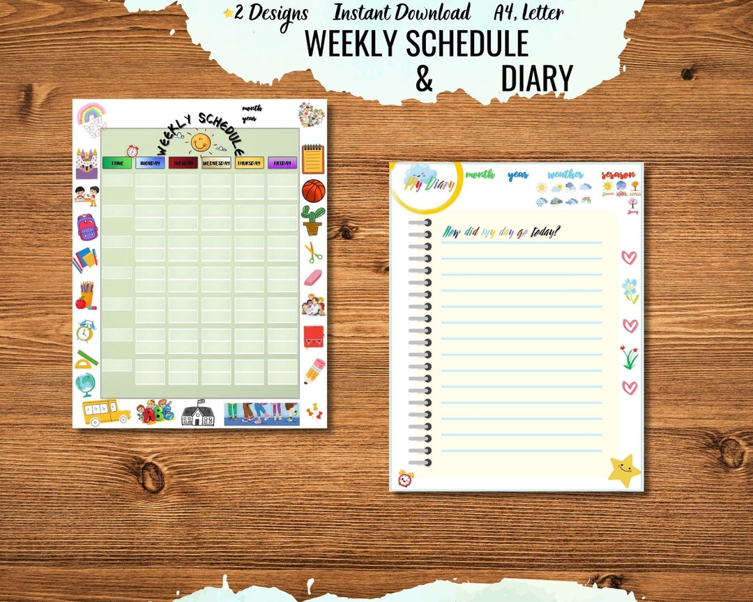 Kids Daily Schedule Template, Daily Schedule Template Editable PDF ...