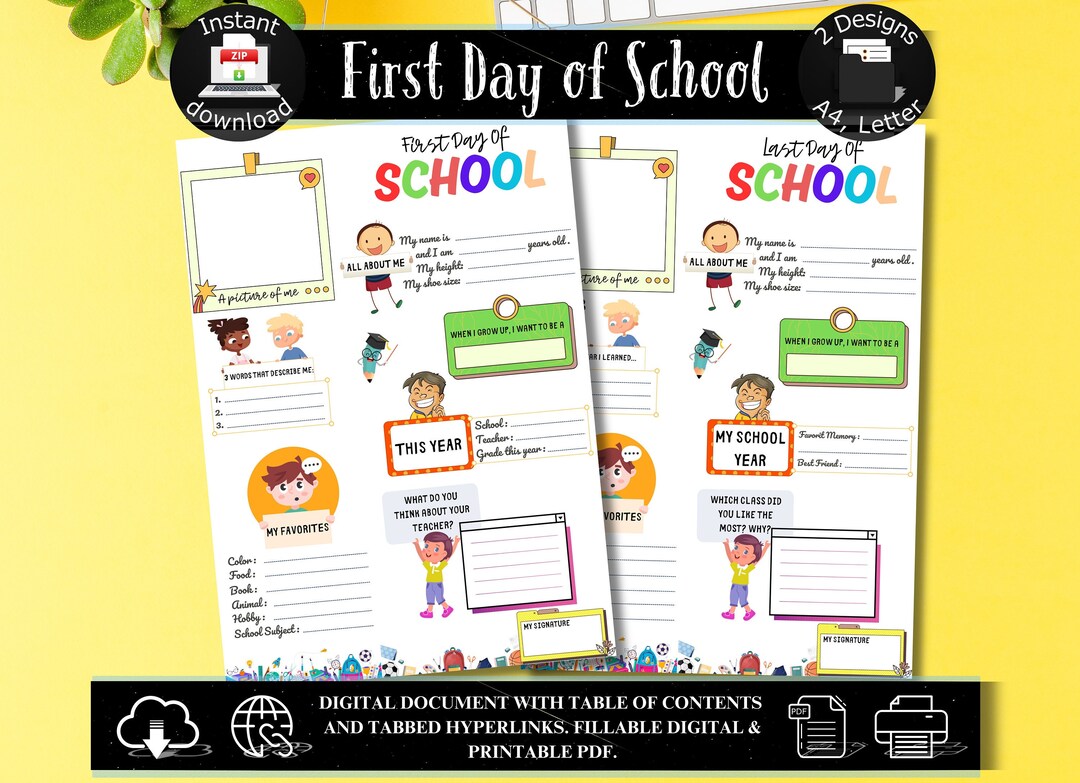 First Day of School Interview, Back to School Printable, Worksheet ...
