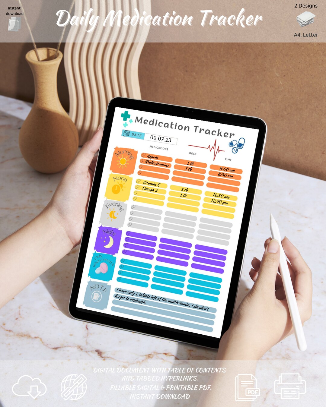 Medication Tracker Medication Tracker Printable Medication Log Monthly ...
