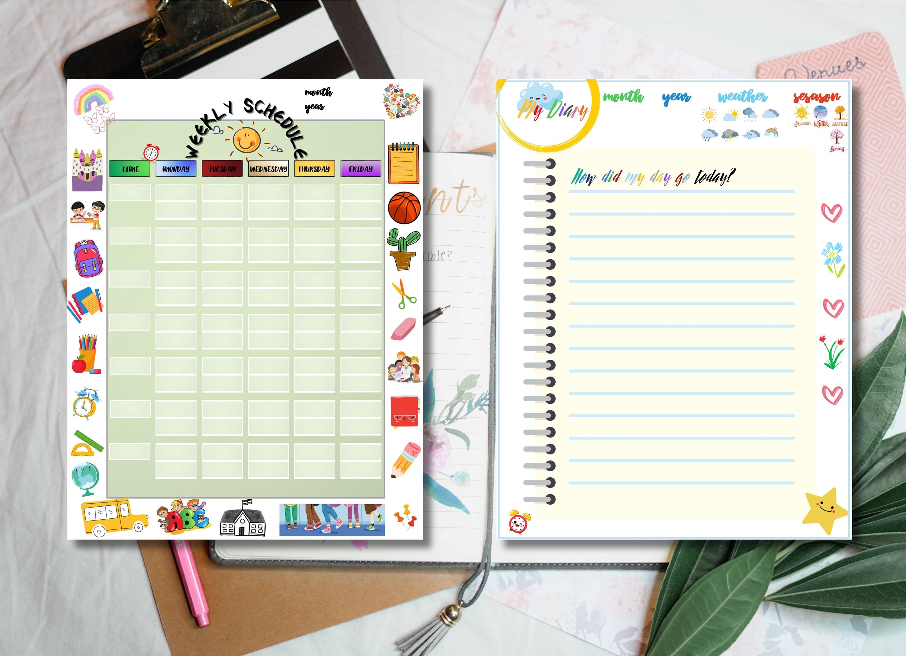 Kids Daily Schedule Template, Daily Schedule Template Editable PDF ...