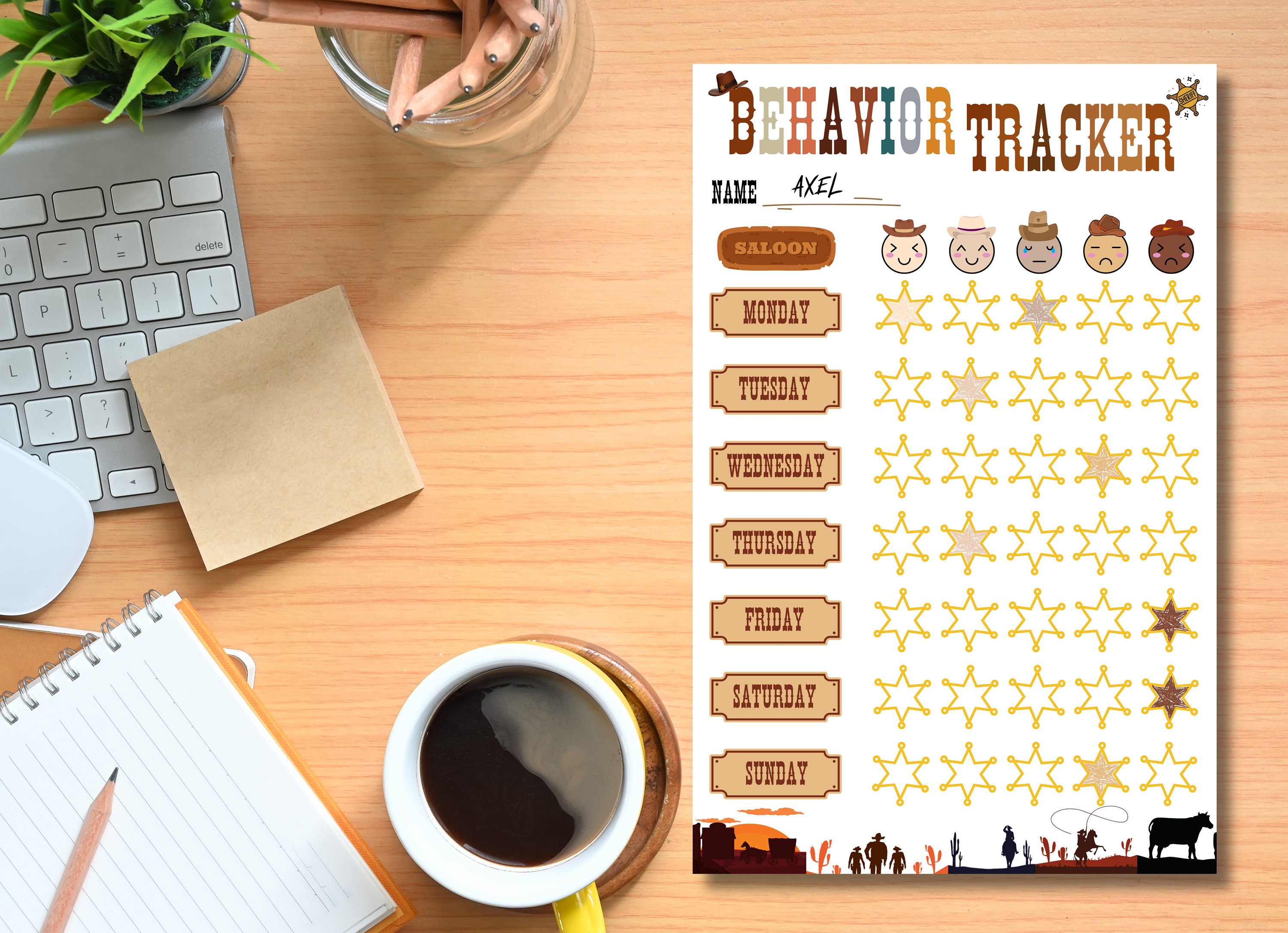 Behavior Tracker, Behavior Chart for Kids, Kids Behavior Chart ...