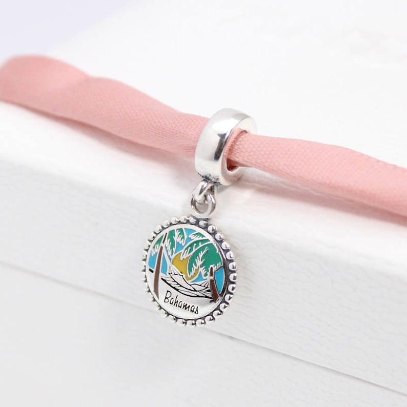 Pandora Bahamas Beach Coconut Trees Exclusive Dangle Charm, S925 Silver ...