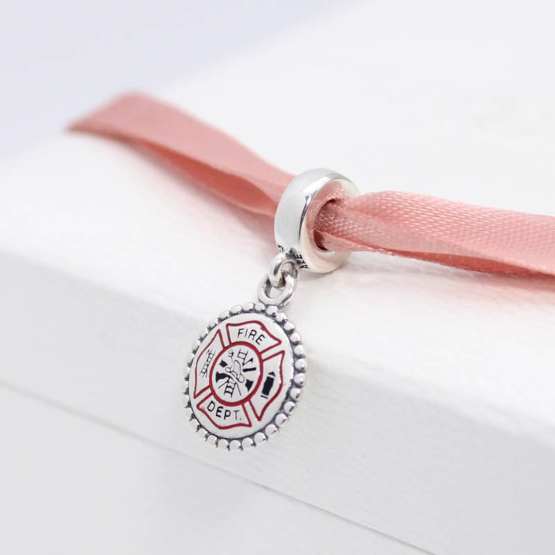 Pandora FIRE DEPT Exclusive Dangle Charm, S925 Sterling Silver Pendant ...