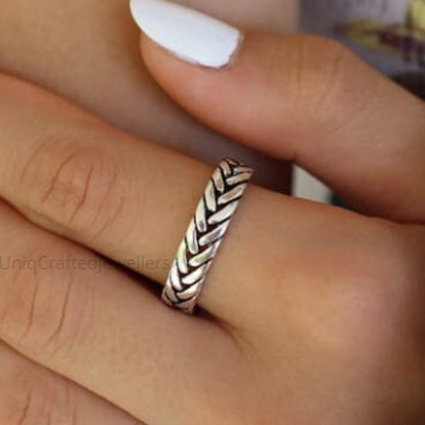 Silver Braided Ring - Etsy