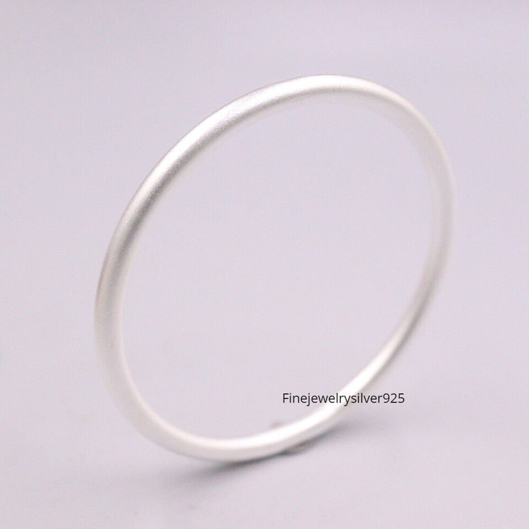 Chunky Silver Bangle Round Shape Bangle 925 Sterling Silver Plain ...
