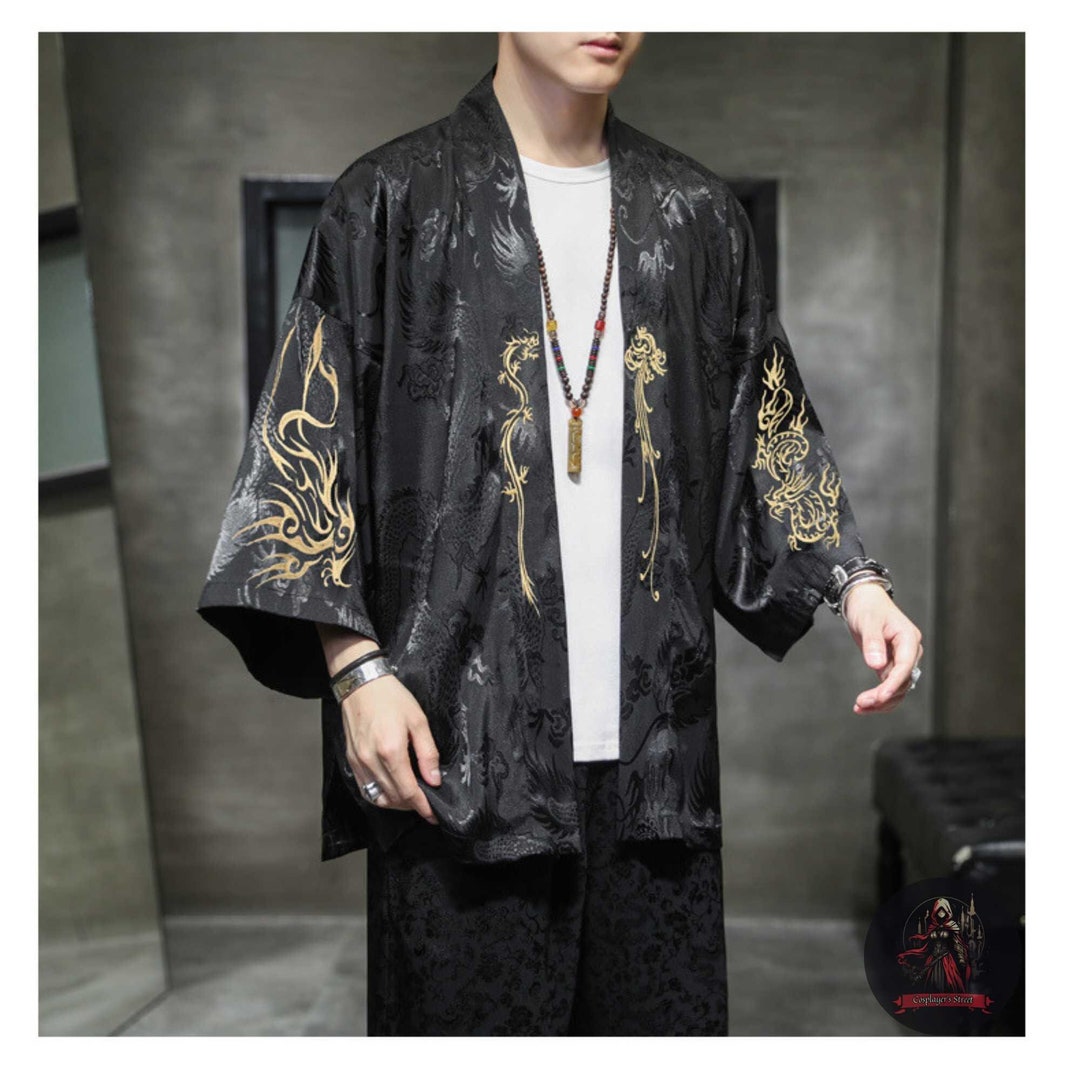 Chinese Haori Robe Style, Japanese Haori Kimono, Kimono Cardigan Hip ...