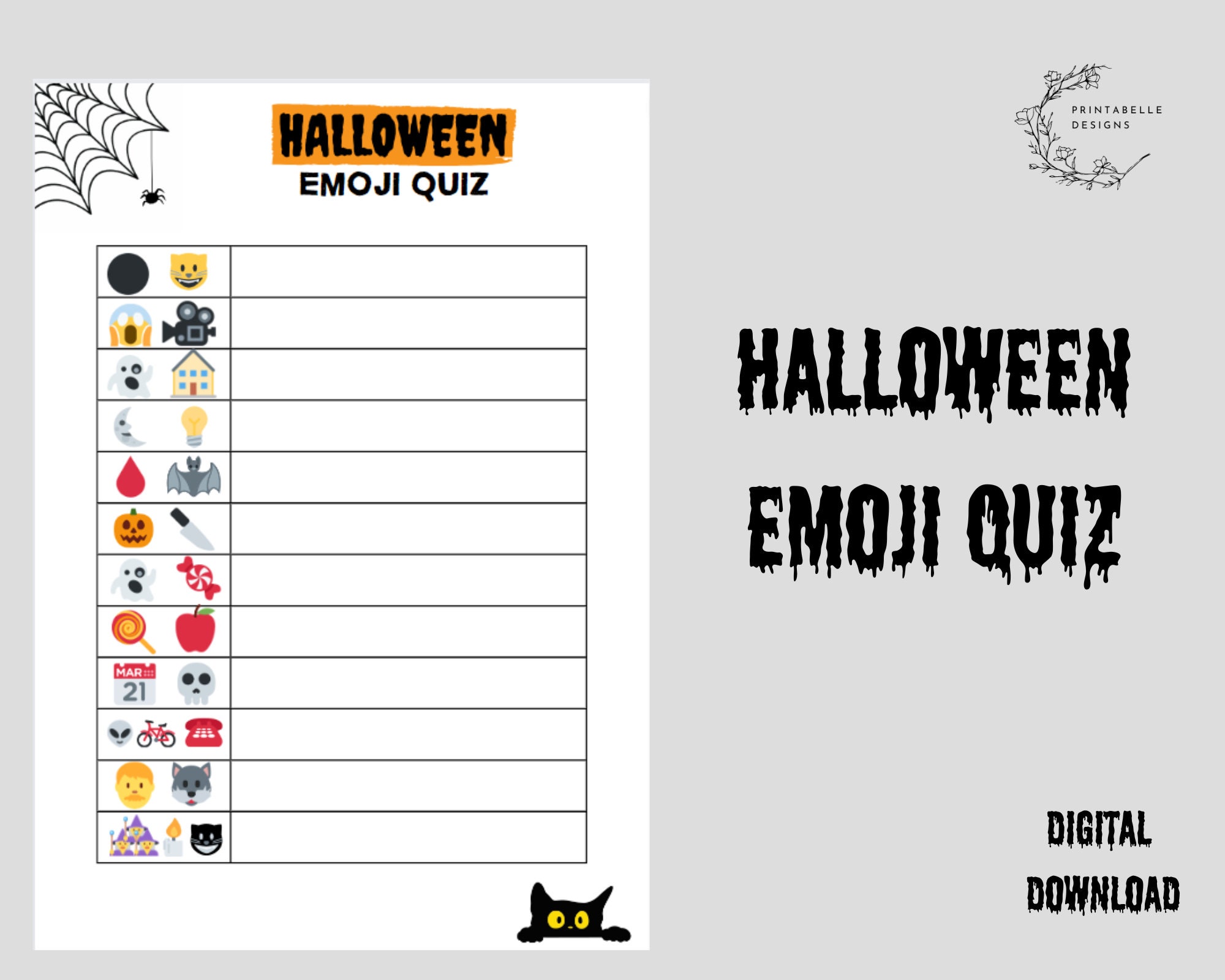 Halloween EMOJI Quiz , Halloween Party Games, Halloween Games for Kids ...