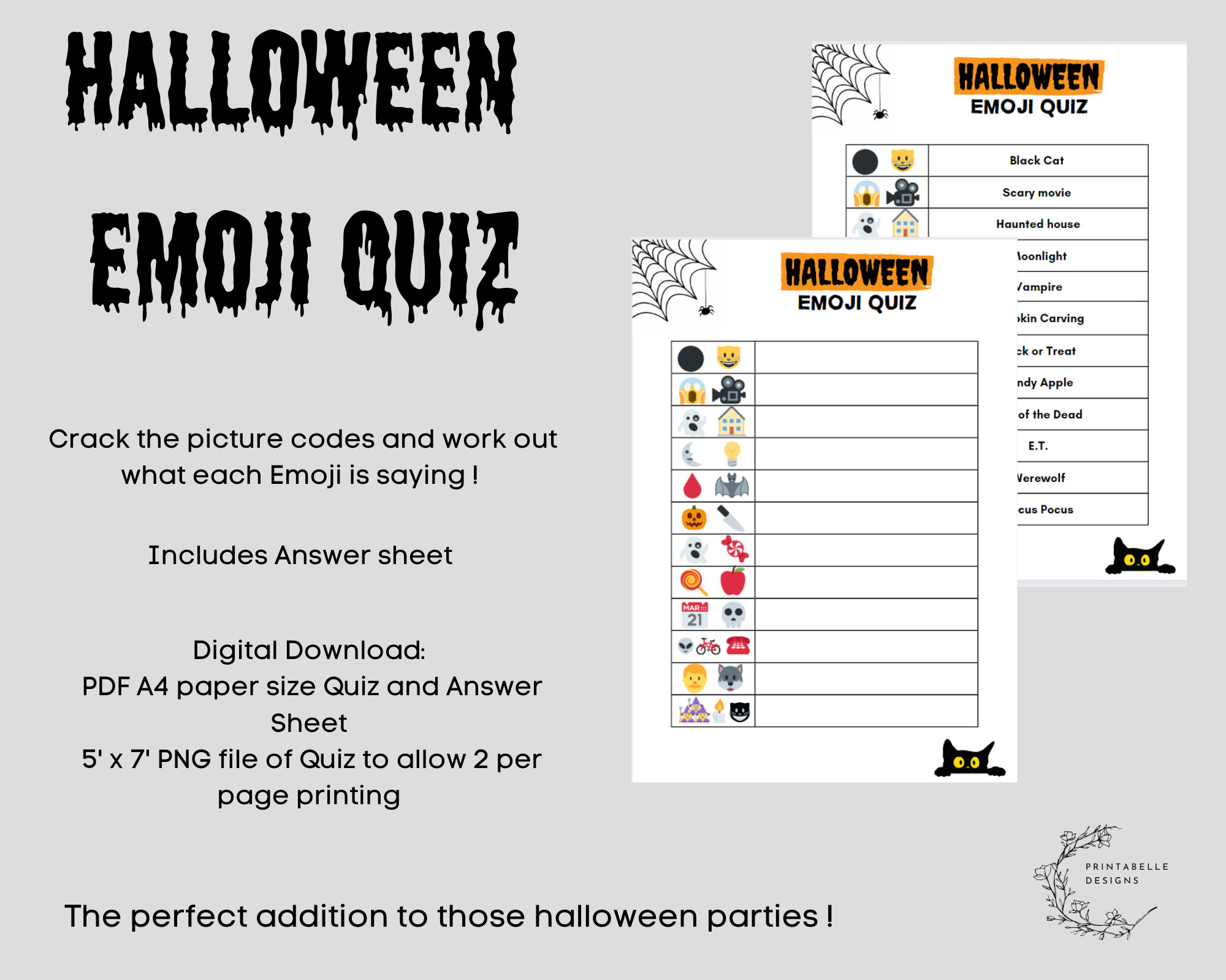 Halloween EMOJI Quiz , Halloween Party Games, Halloween Games for Kids ...
