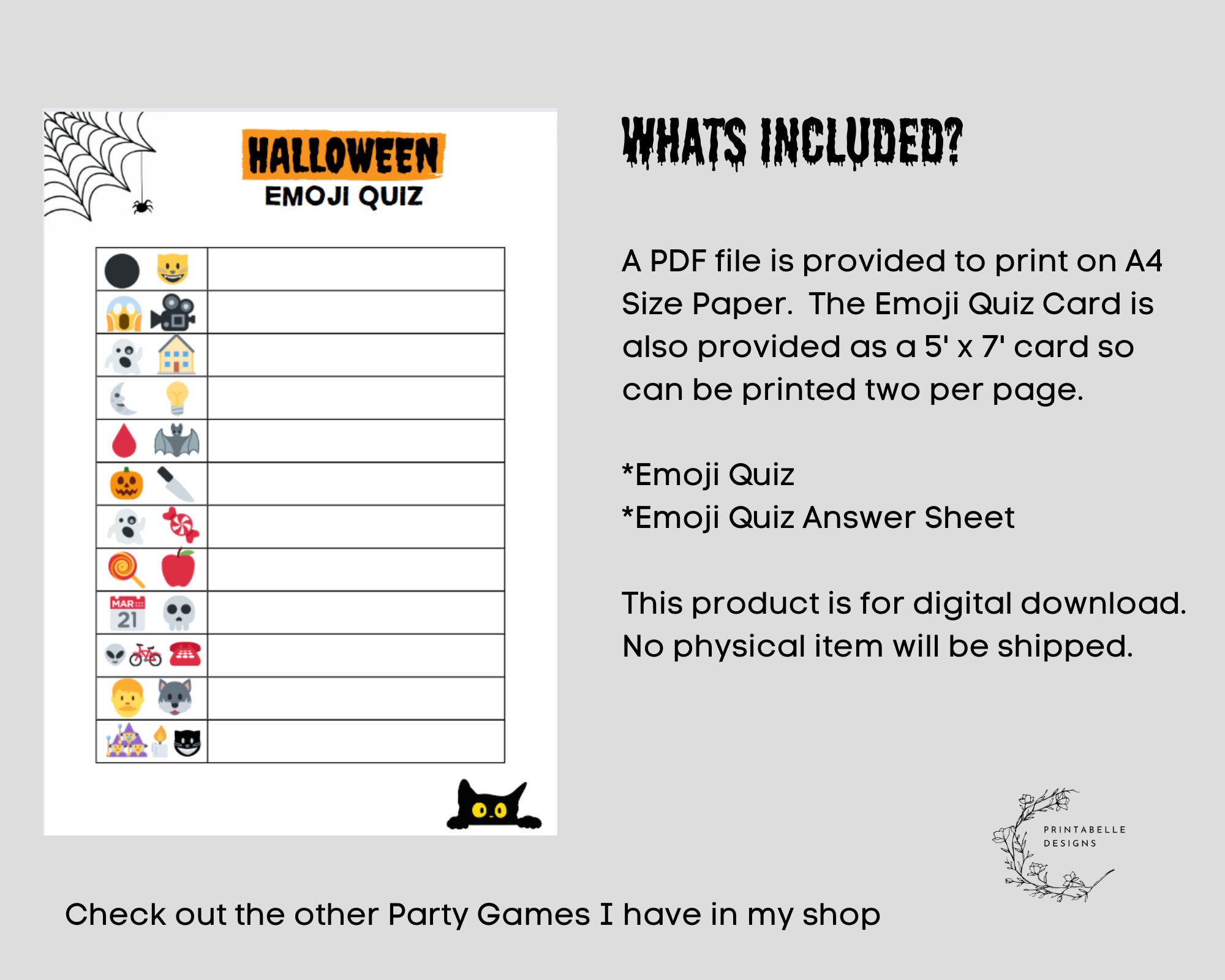 Halloween EMOJI Quiz , Halloween Party Games, Halloween Games for Kids ...