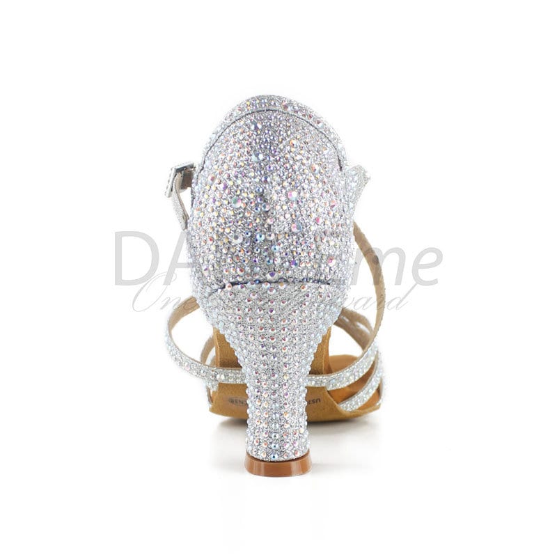 Super Light Silver Dance Shoes for Women | Rhinestone Latin Dance Shoes ...
