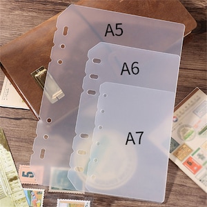 Frosted Binder Dividers: Transparent Plastic Page Separators (A5 A6 A7 ...