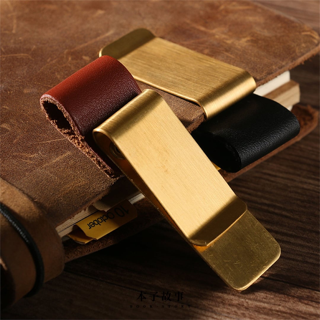 Traveler's Notebook Clip With Pen Holder, Pen Holder With Brass Clip ...