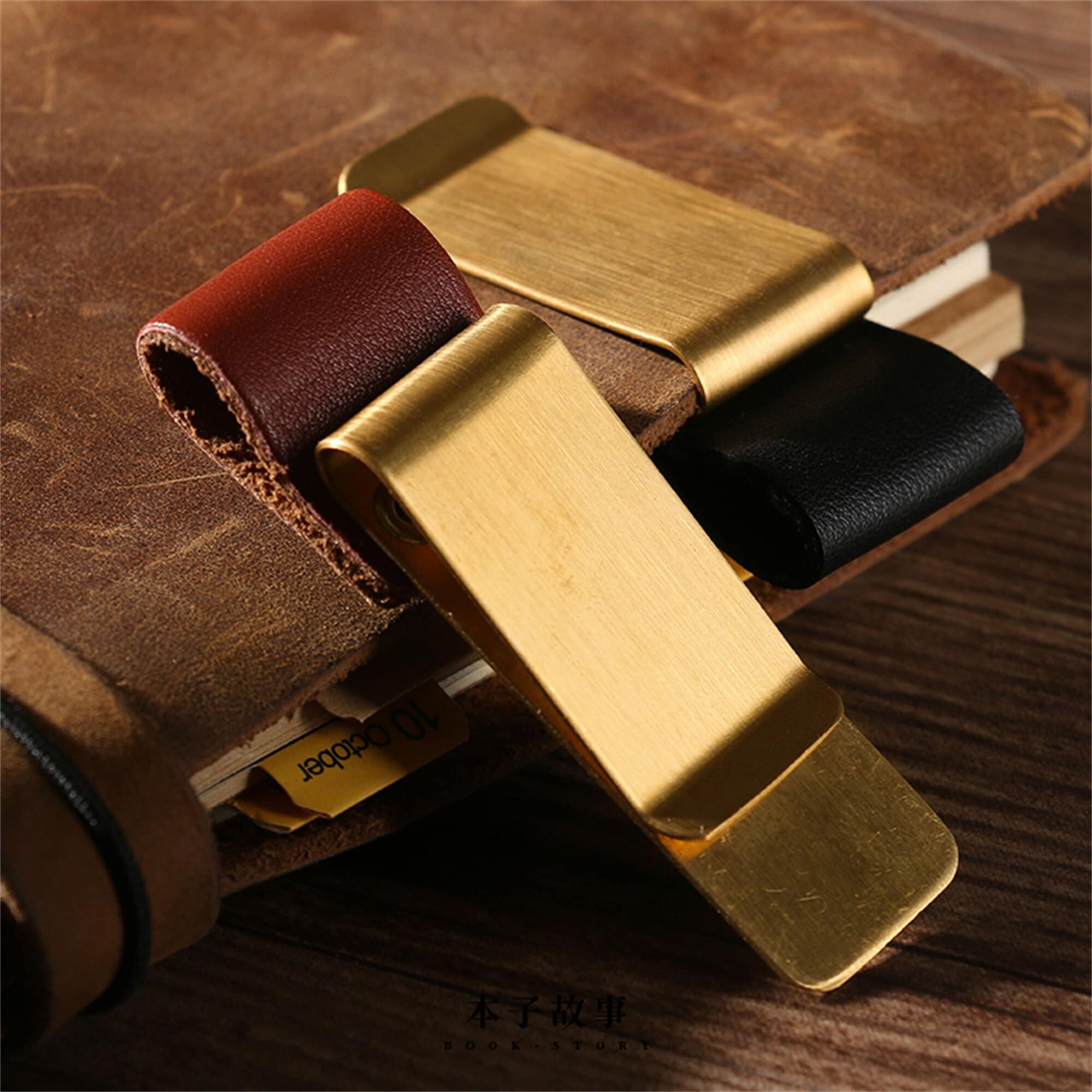 Traveler's Notebook Clip With Pen Holder, Pen Holder With Brass Clip ...