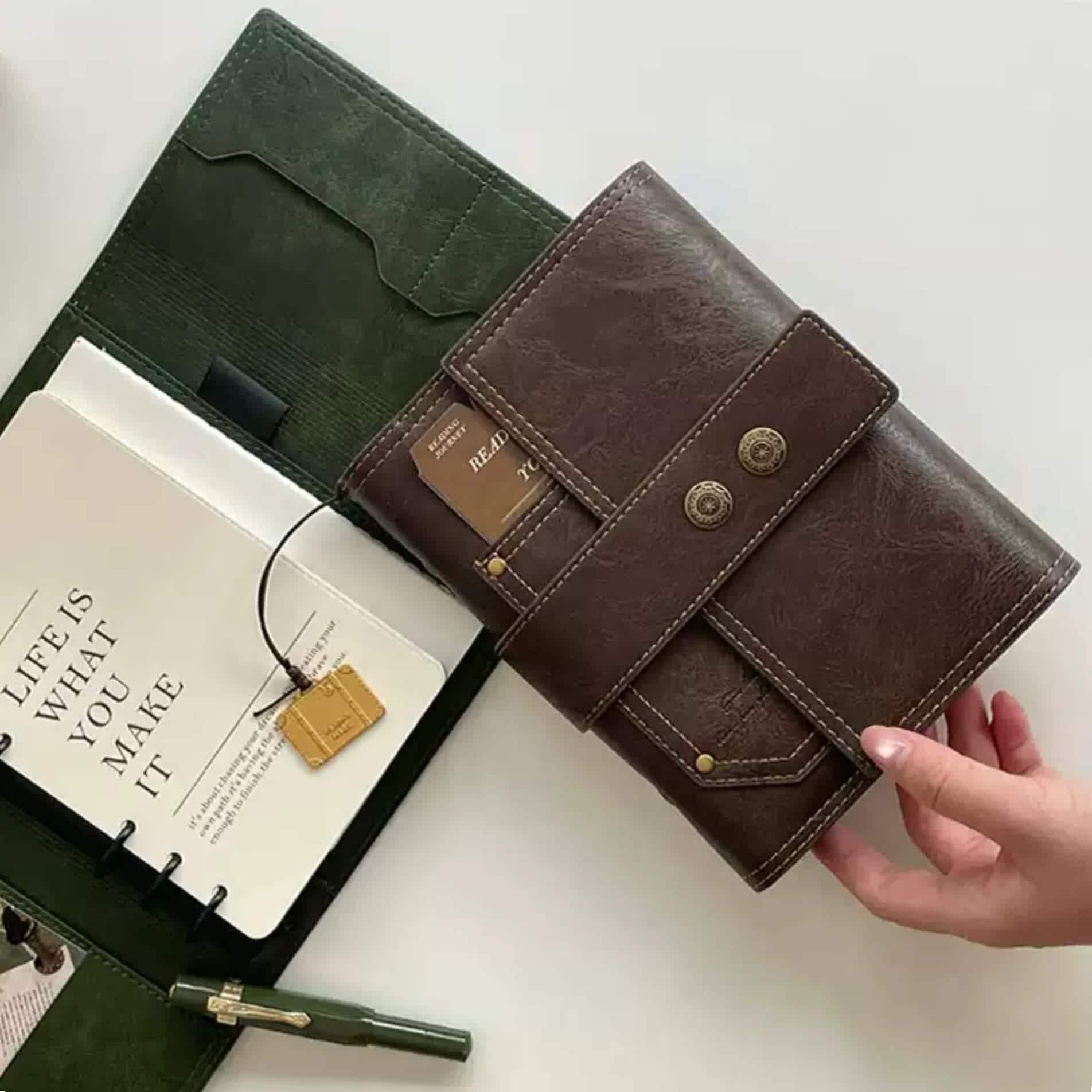Vintage A6FC Soft Leather Refillable Notebook,handcrafted Journal With ...