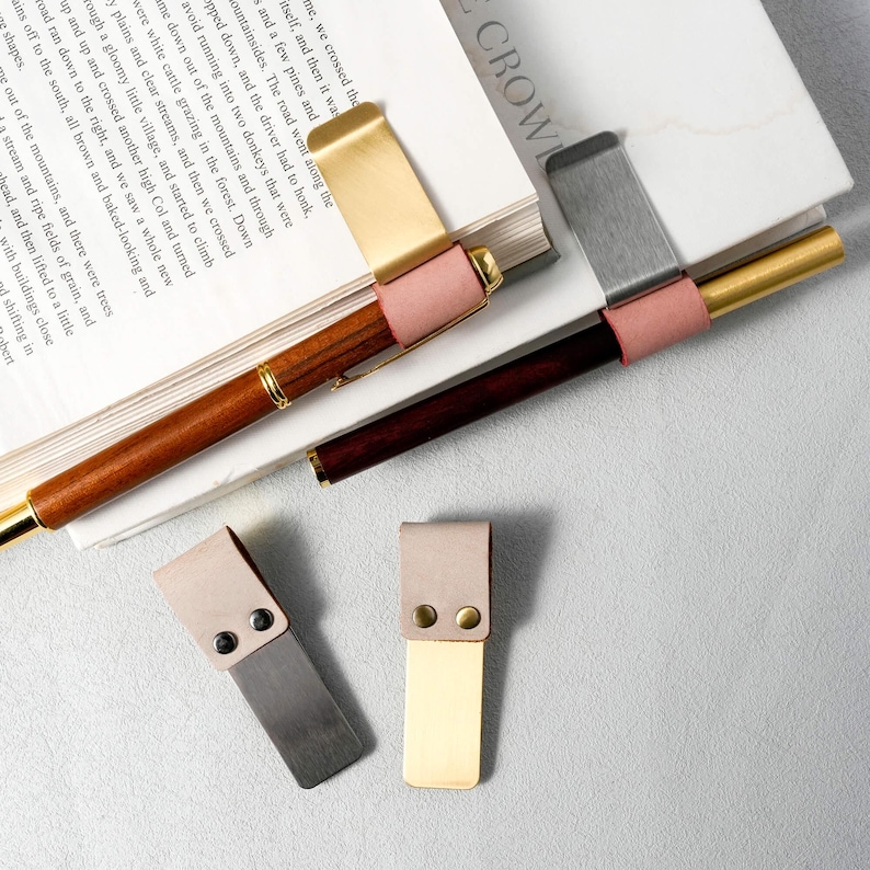 Brass Pen Holder for Notebooks & Planners | Leather Pen Loop Clip ...
