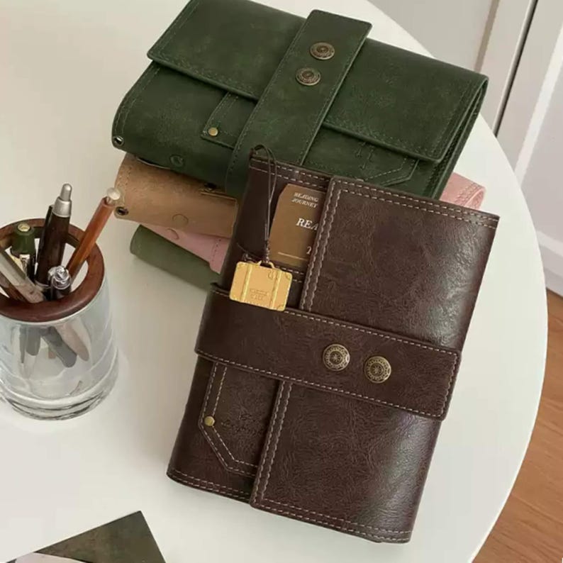 Personalized A6 Leather Notebook Gift, Refillable Vintage Journal With ...