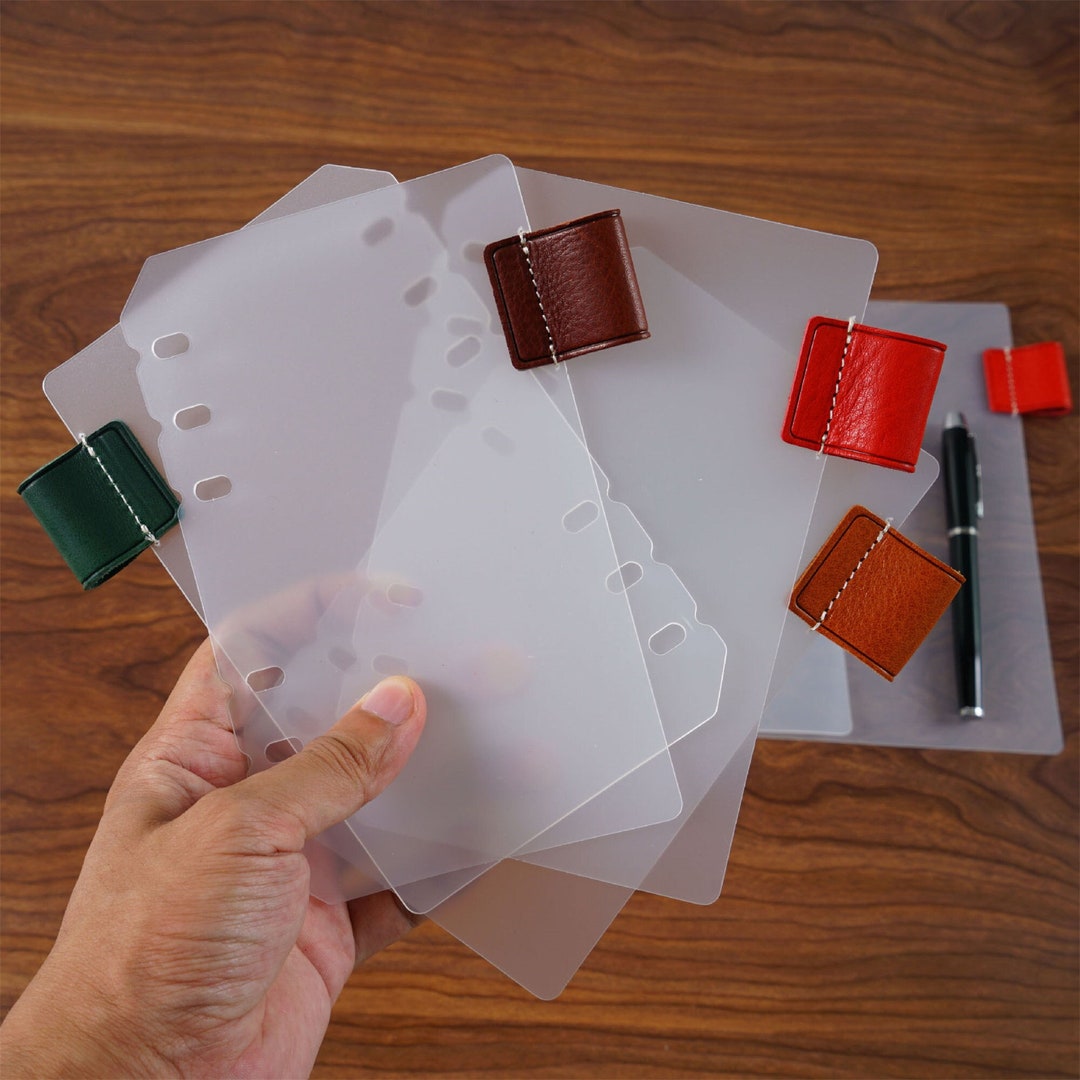 Binder Dividers With Leather Pen Holder, Double Pocket Index Dividers ...