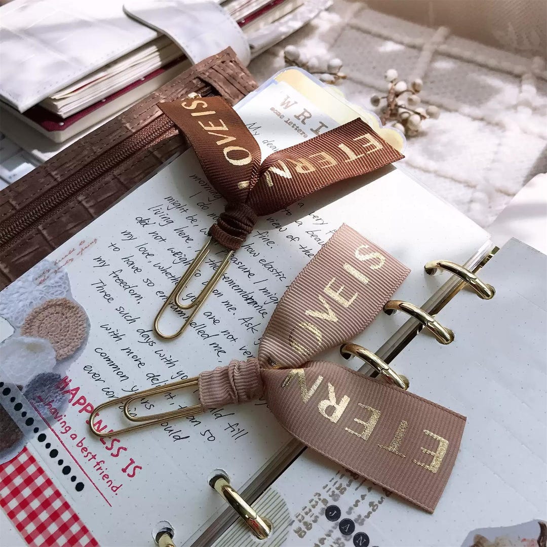 Ribbon Paperclip Bookmark, Handmade Paper Clip Stationery, Book ...