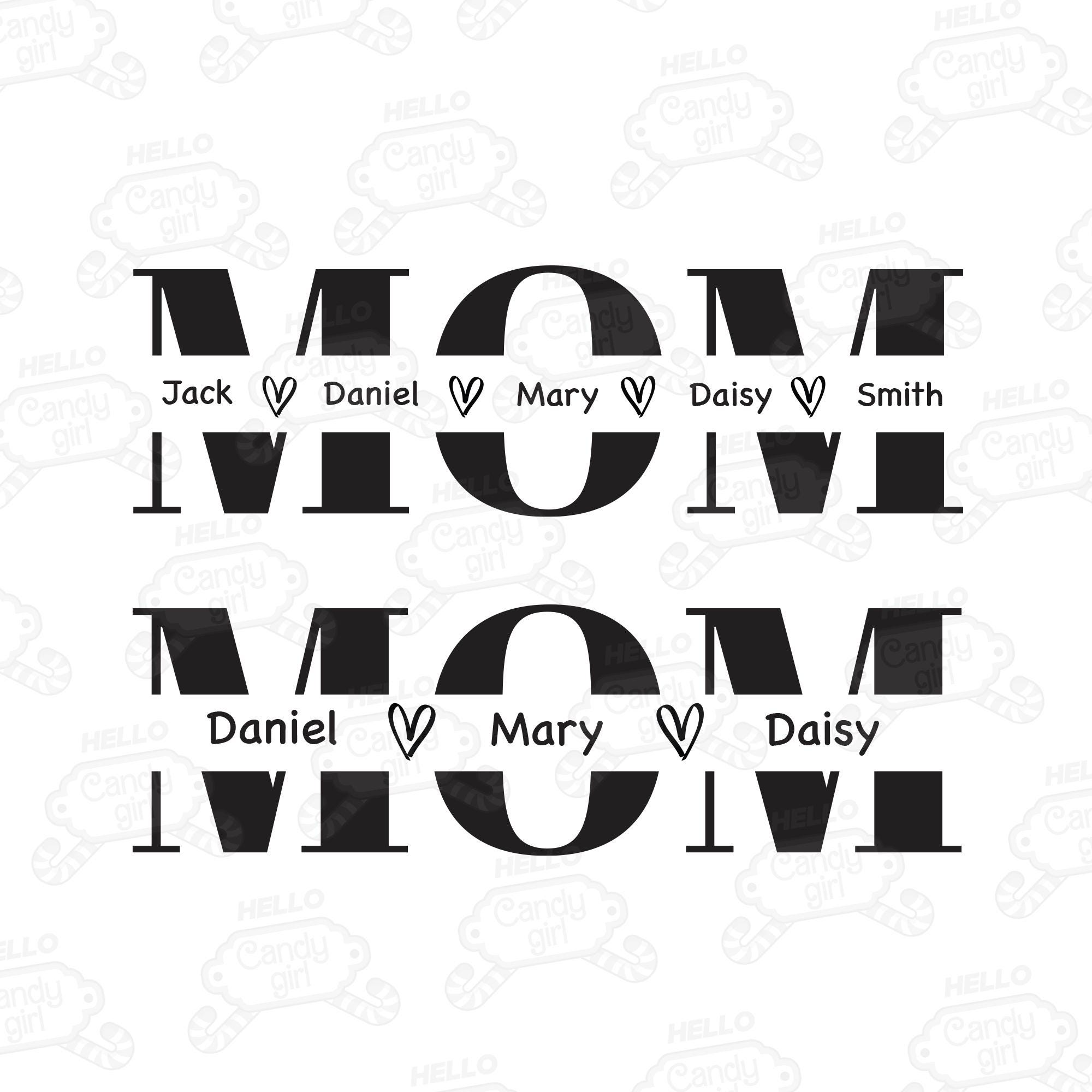 Mom and Family Custom Your Name, Text Name Download, Personalized Text ...