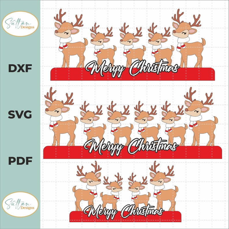 Personalized Independent Reindeer SVG, Family Christmas Decoration SVG ...