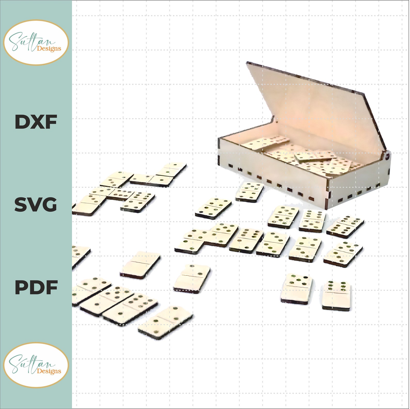 Domino Set Laser Cut File - Travel Dominos Set Game - Board Game Svg ...