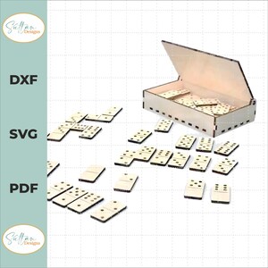 Domino Set Laser Cut File - Travel Dominos Set Game - Board Game Svg ...