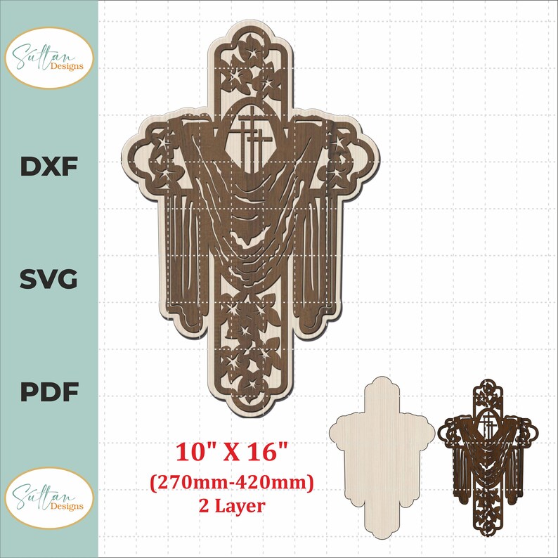 Jesus and the Cross Laser Cut File, Christian Wall Art, Nativity Tree ...