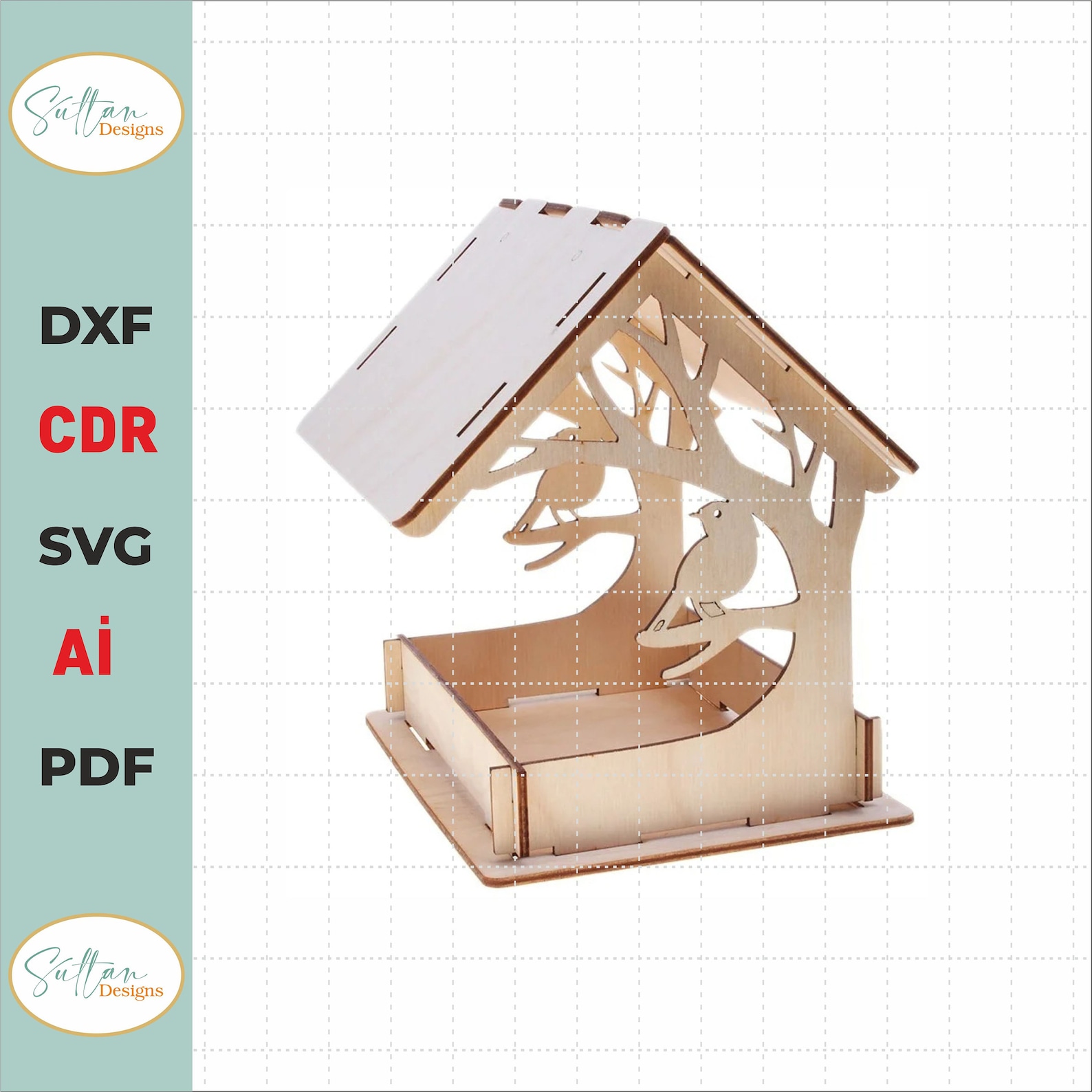 6 Laser Cut Bird House Dxf 6 Bird House Vector Laser Template Nesting ...